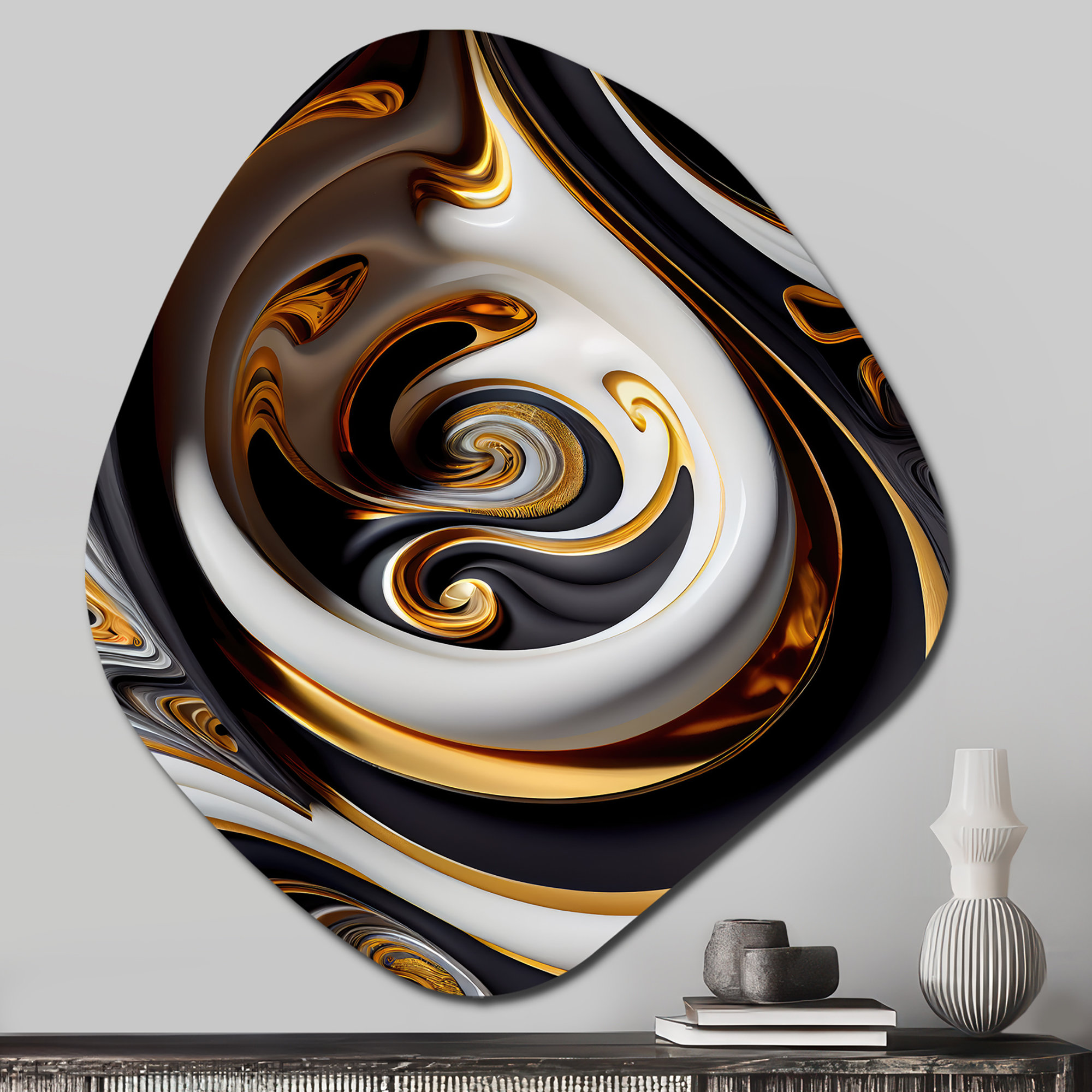 Mercer41 Gold And Black Stained Glass Spiral IV - Abstract Spirals ...