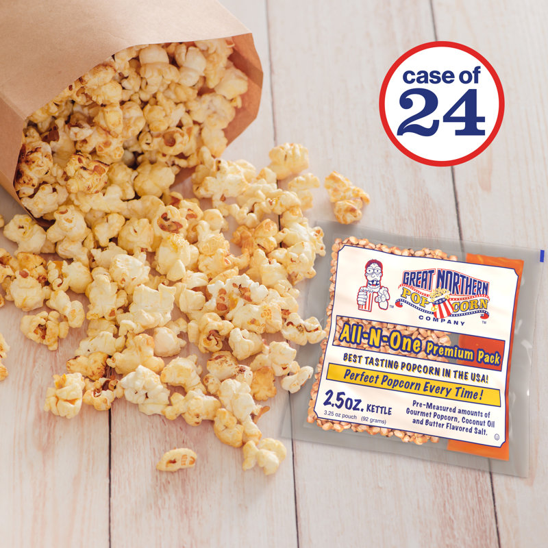 Great Northern Popcorn 2.5oz Popcorn Machine Popcorn Packets, 24 Case ...