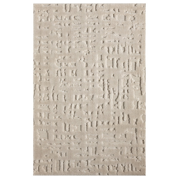 Wrought Studio Oheneba Collection Modern Abstract Beige Area Rug | Wayfair