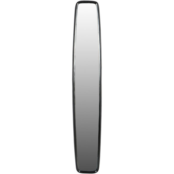 17 Stories Stefanni Dark Graphite Textured Aluminium Mirror Skinny ...