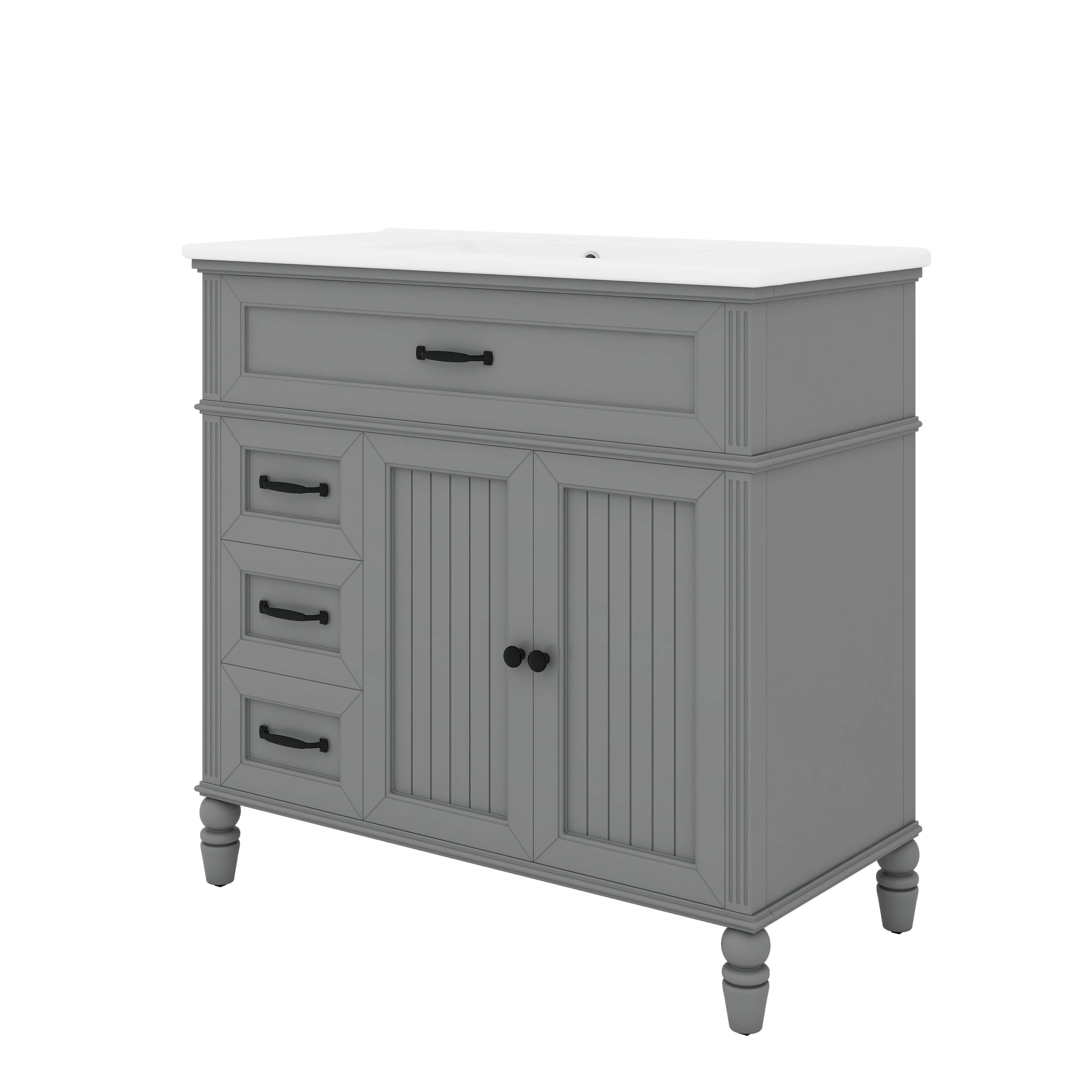 Winston Porter 36 Inch Elegant Bathroom Vanity With Sink Plus Drawers ...