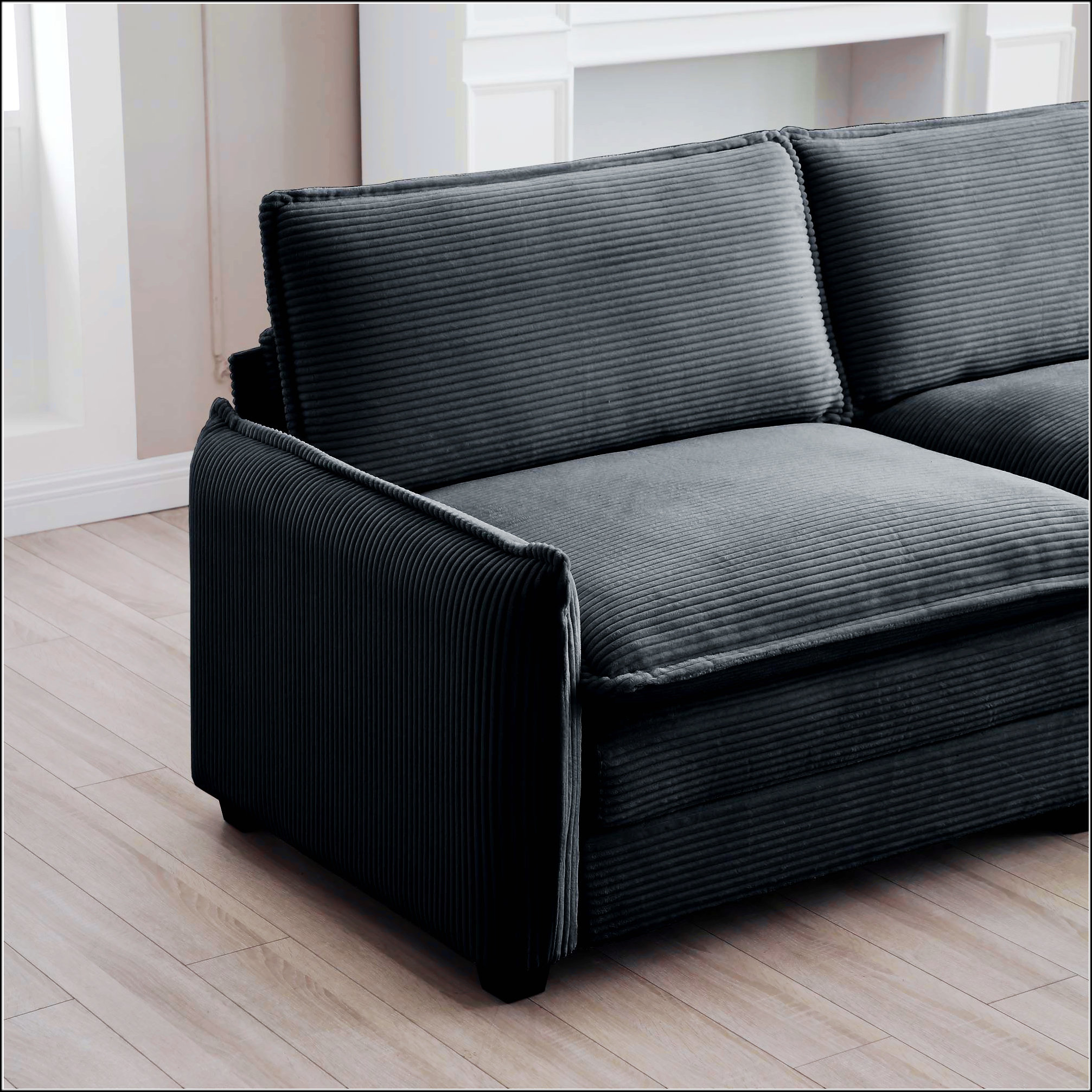 Latitude Run® Armless Deep Seat Corduroy Single Sofa - Wayfair Canada