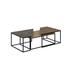 17 Stories Guelph 3-Piece Nesting Coffee Table Set Stylish & Space ...