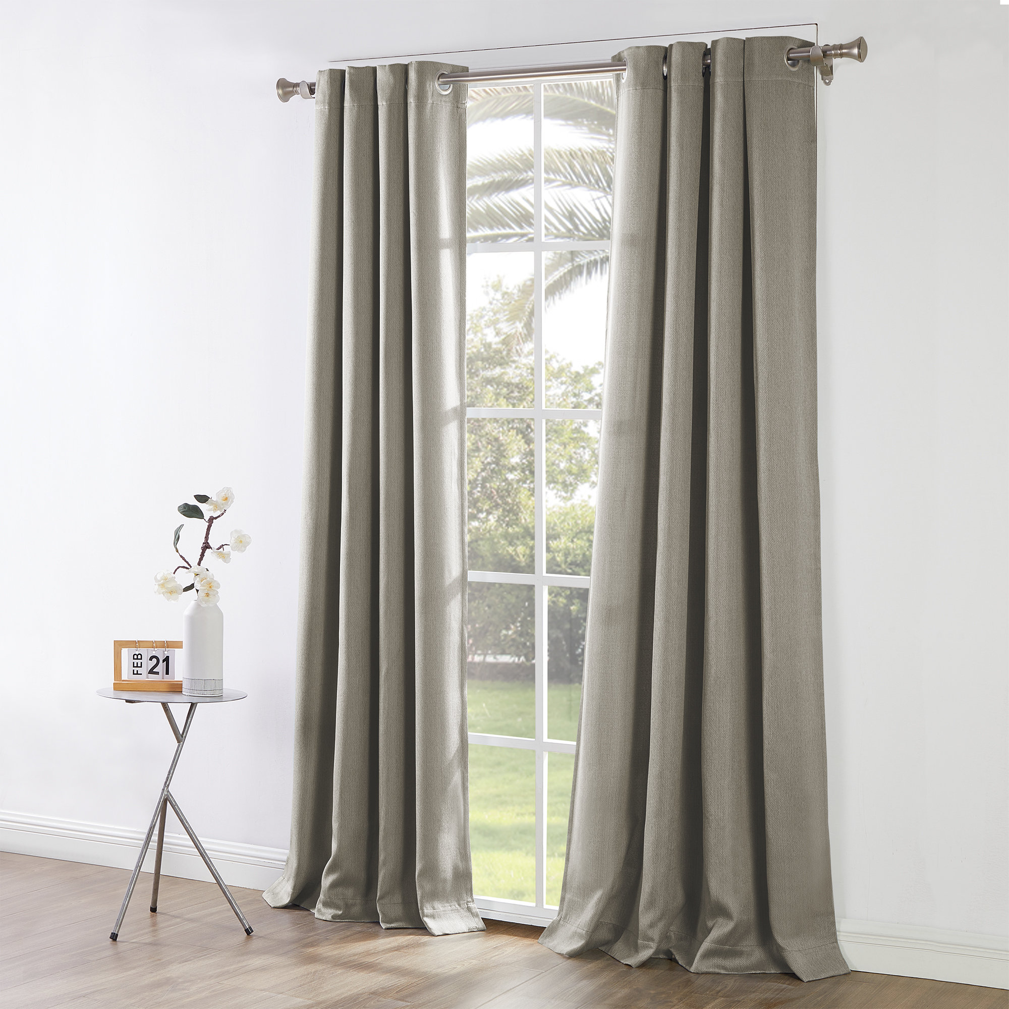 Eider & Ivory™ Mullet Solid Blackout Thermal Grommet Single Curtain ...