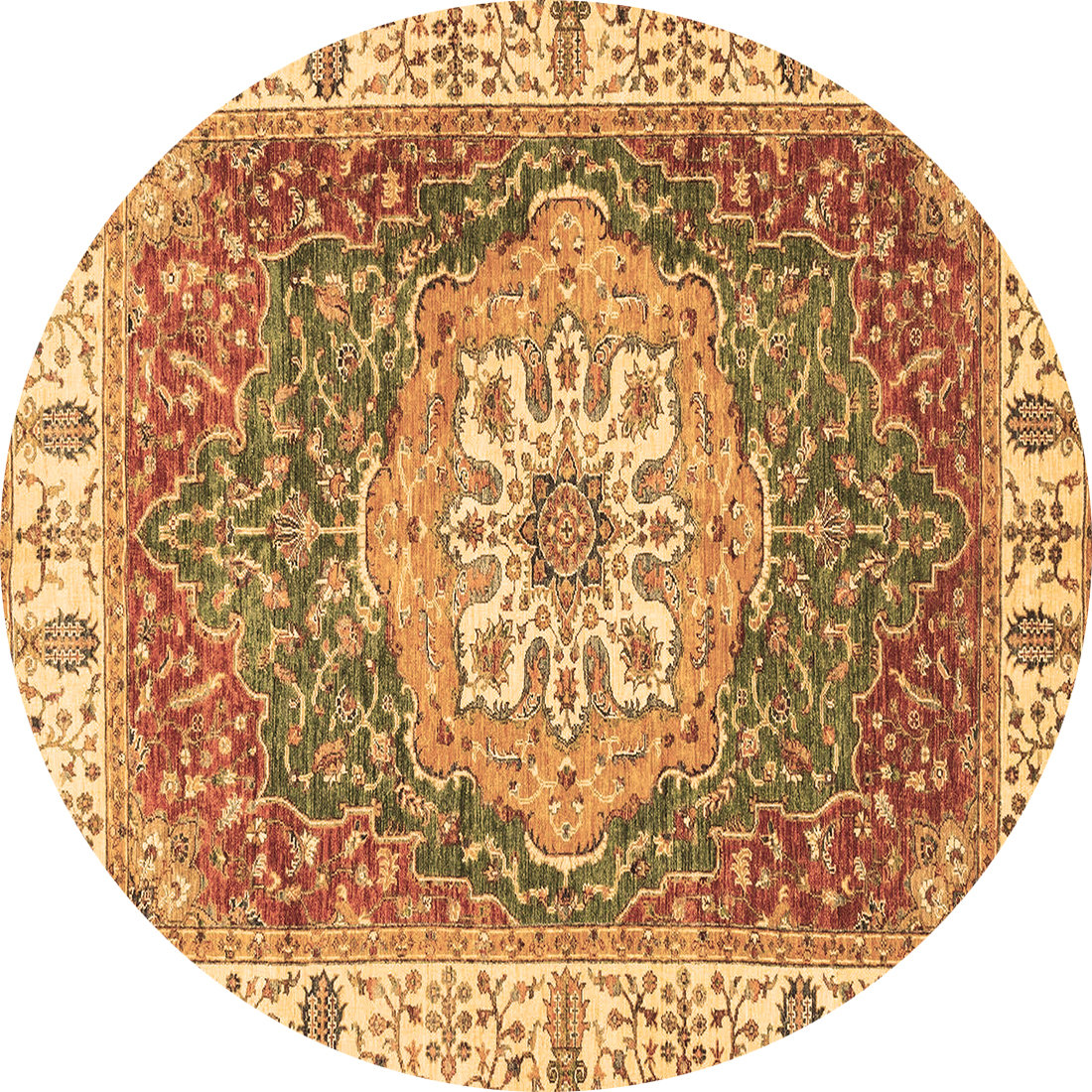Canora Grey Jamshida Oriental Machine Woven Round 5' Wool/Polyester ...