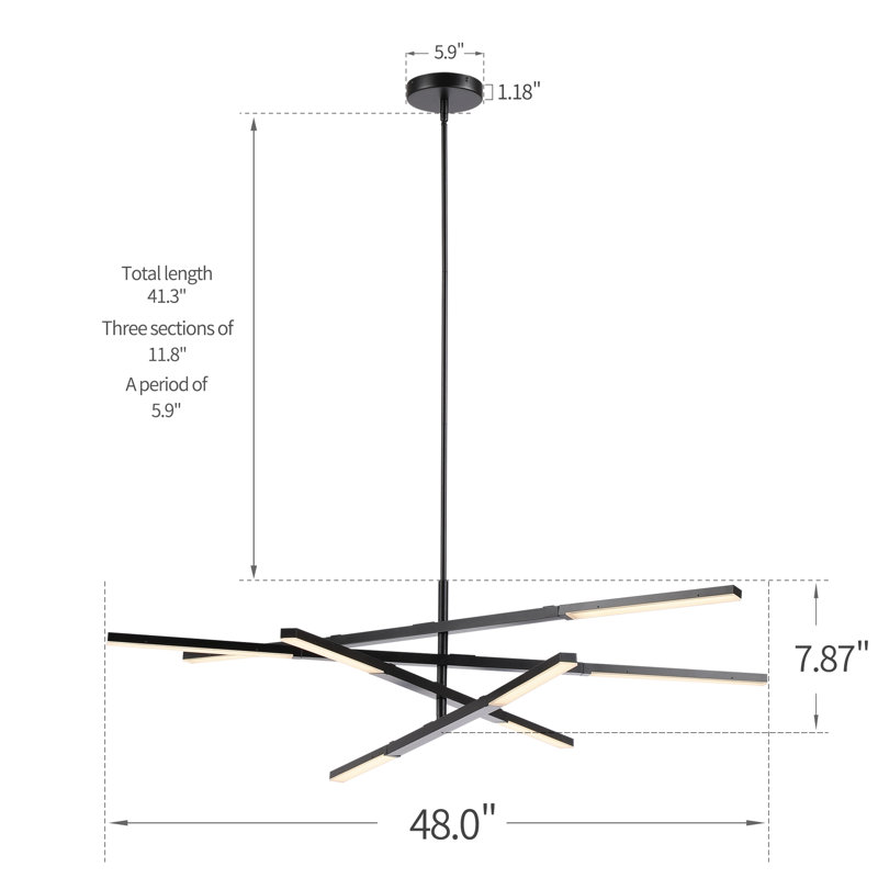 Wrought Studio™ Isgard 41.5-Watt 8-Light Integrated Led 4-Tiered ...