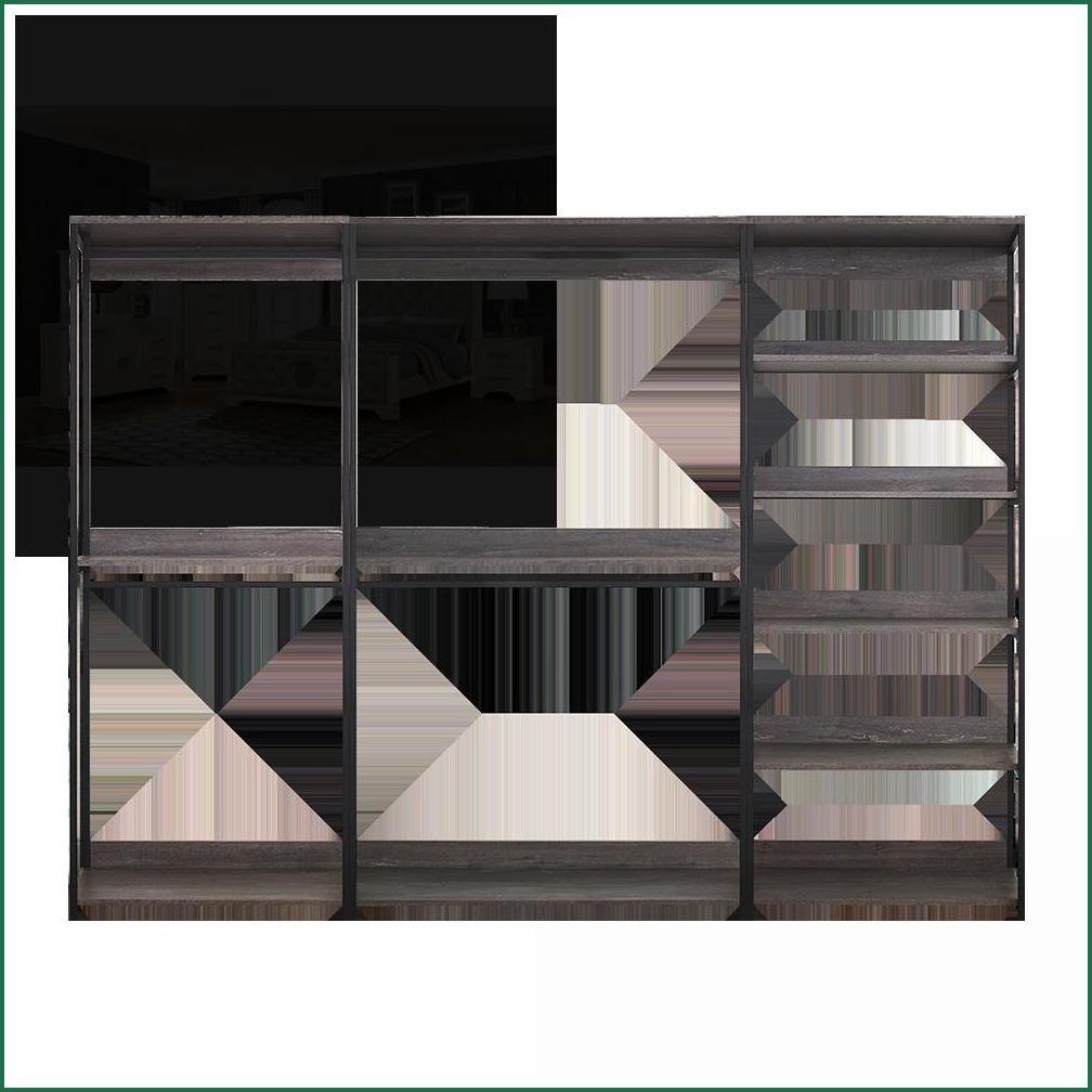 Latitude Run® Closet Systems | 111 in. W 3-Tower 7-Shelf Freestanding ...