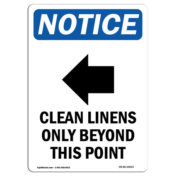 SignMission Osha Notice - Clean Linens Only Sign with Symbol | Wayfair