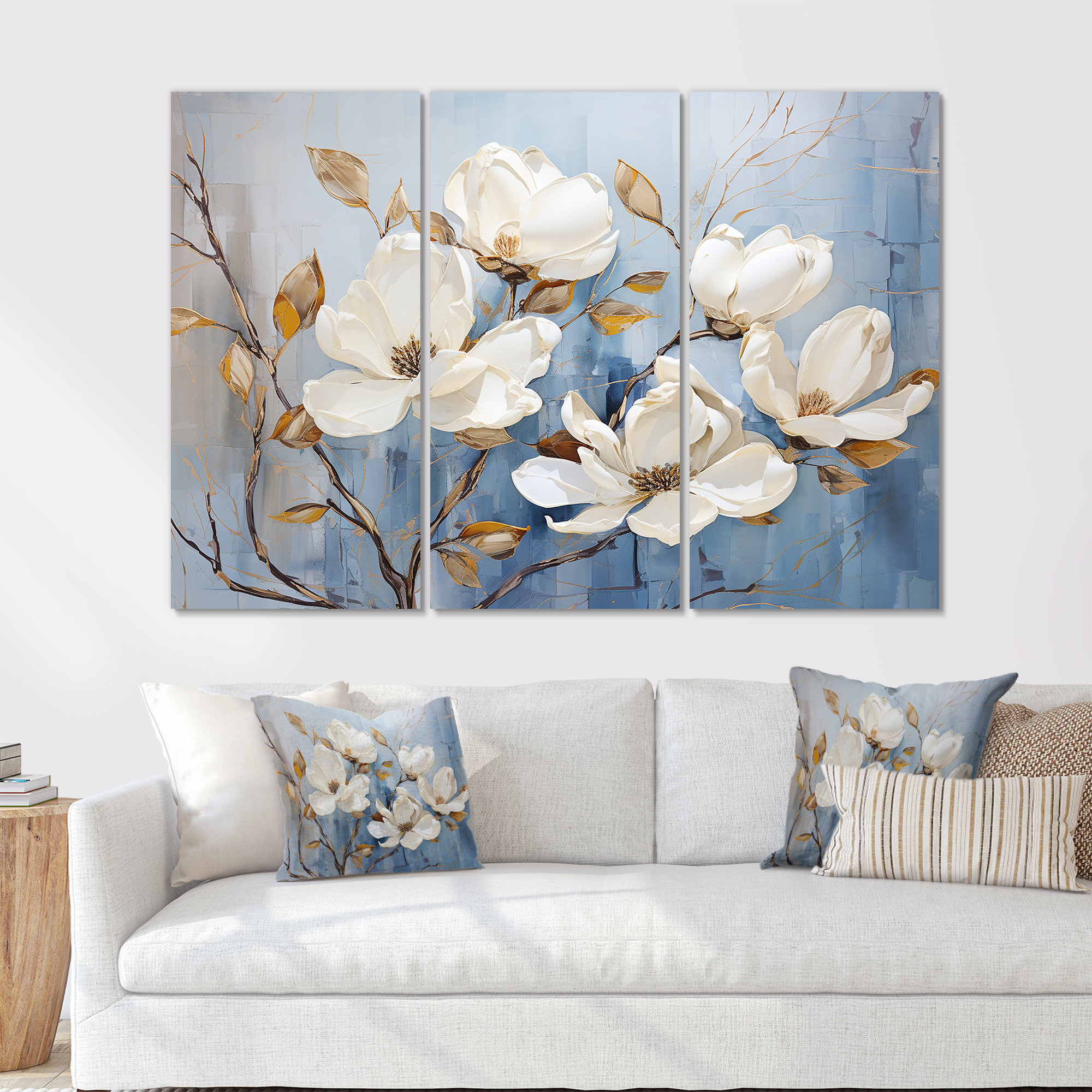 Astoria Grand Elegant White And Blue Magnolias Bloom VI - Magnolias ...