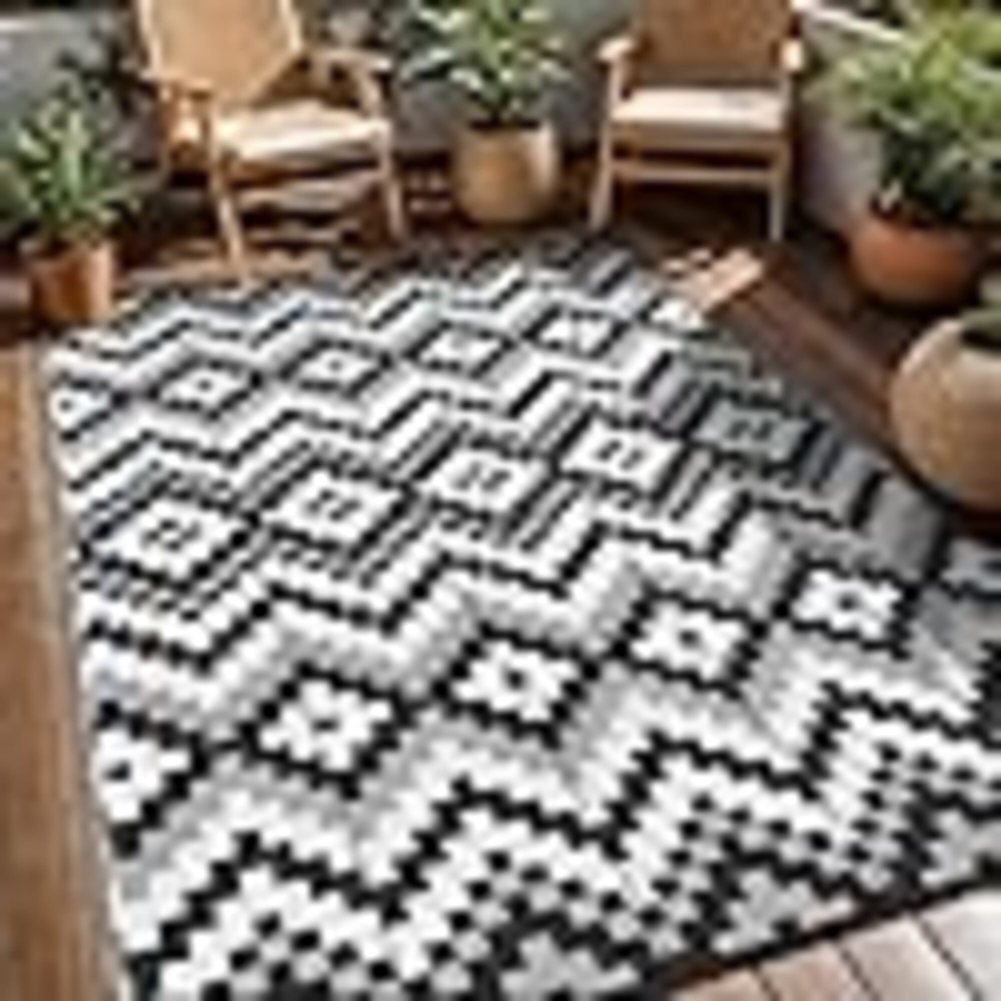 Union Rustic Outdoor Rug Waterproof 5X8 Ft, Lightweight Plastic Straw ...