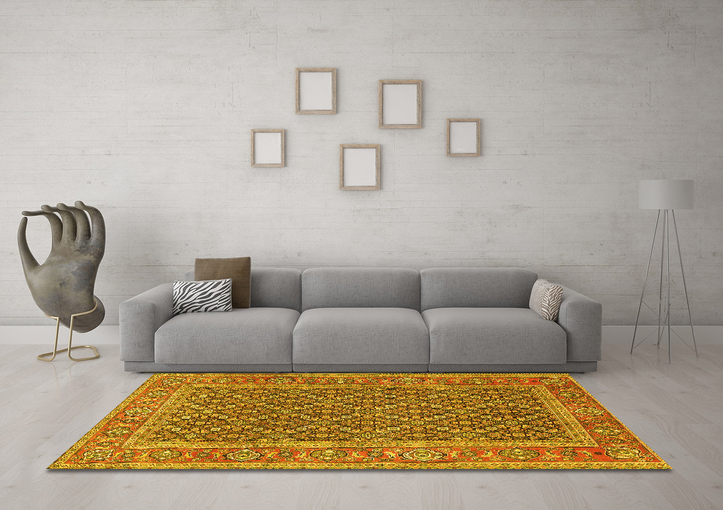 Alcott Hill Traditional 1047 Yellow Machine Washable Area Rugs ...