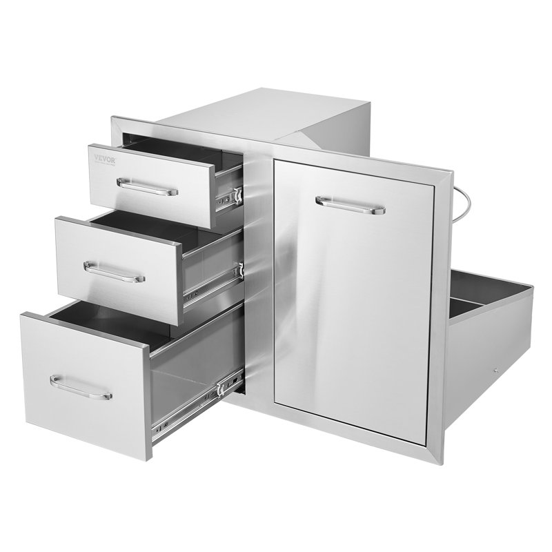 VEVOR 29.5" Stainless Steel Drop-In Door & Drawer Combo & Reviews | Wayfair