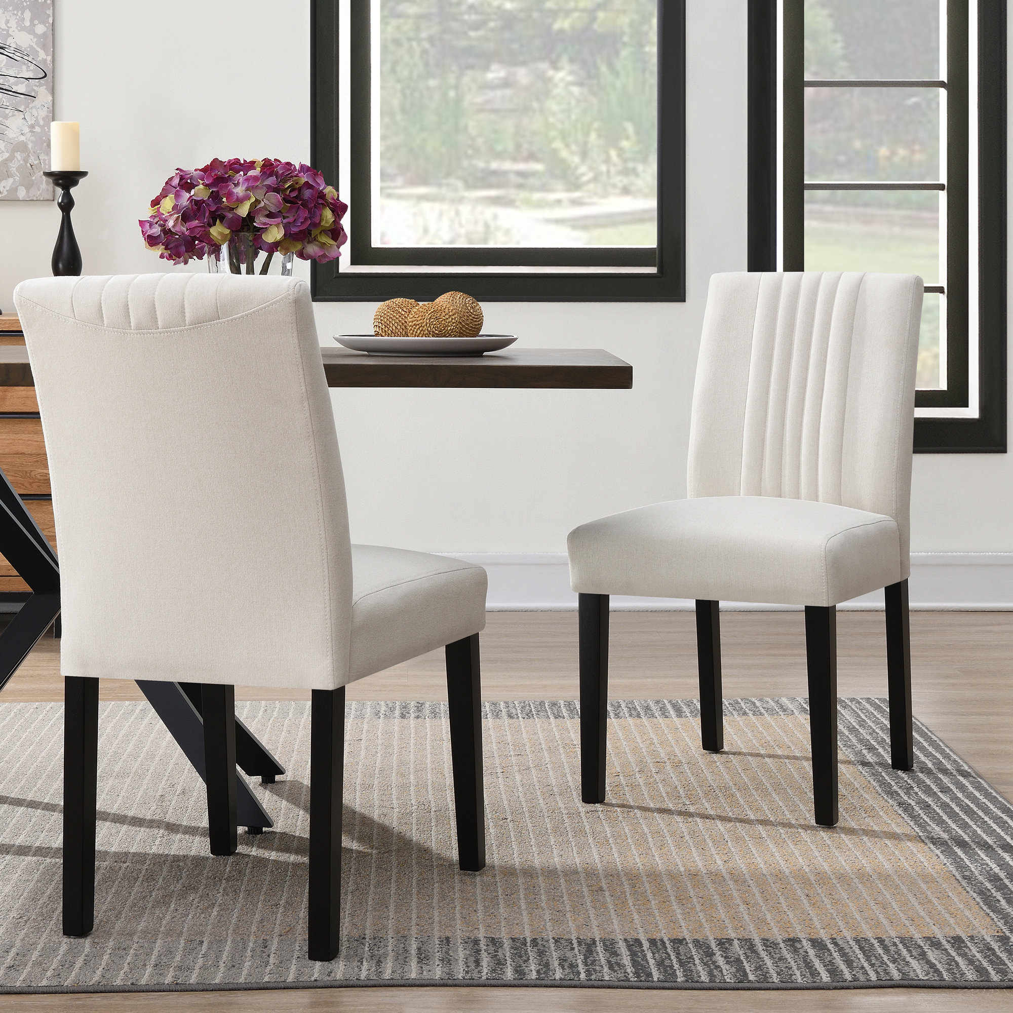 Lark Manor™ Parsons Dining Chair (set of 2) linen polyester fabric for ...