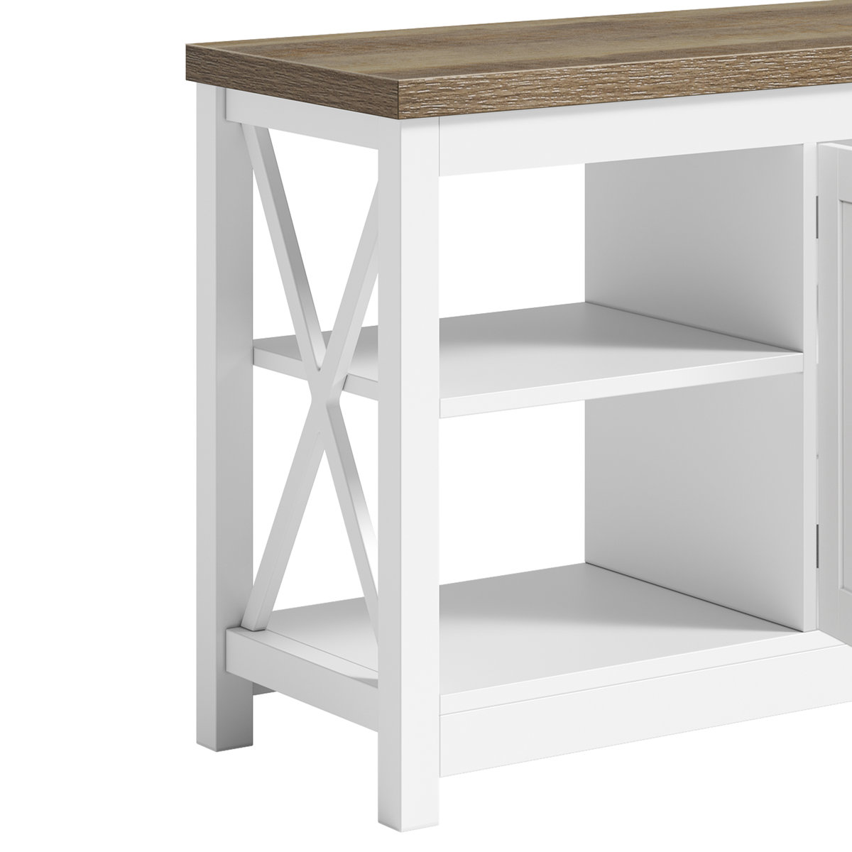 Gracie Oaks Ernesha 59'' Farmhouse Media Console Media Center with ...