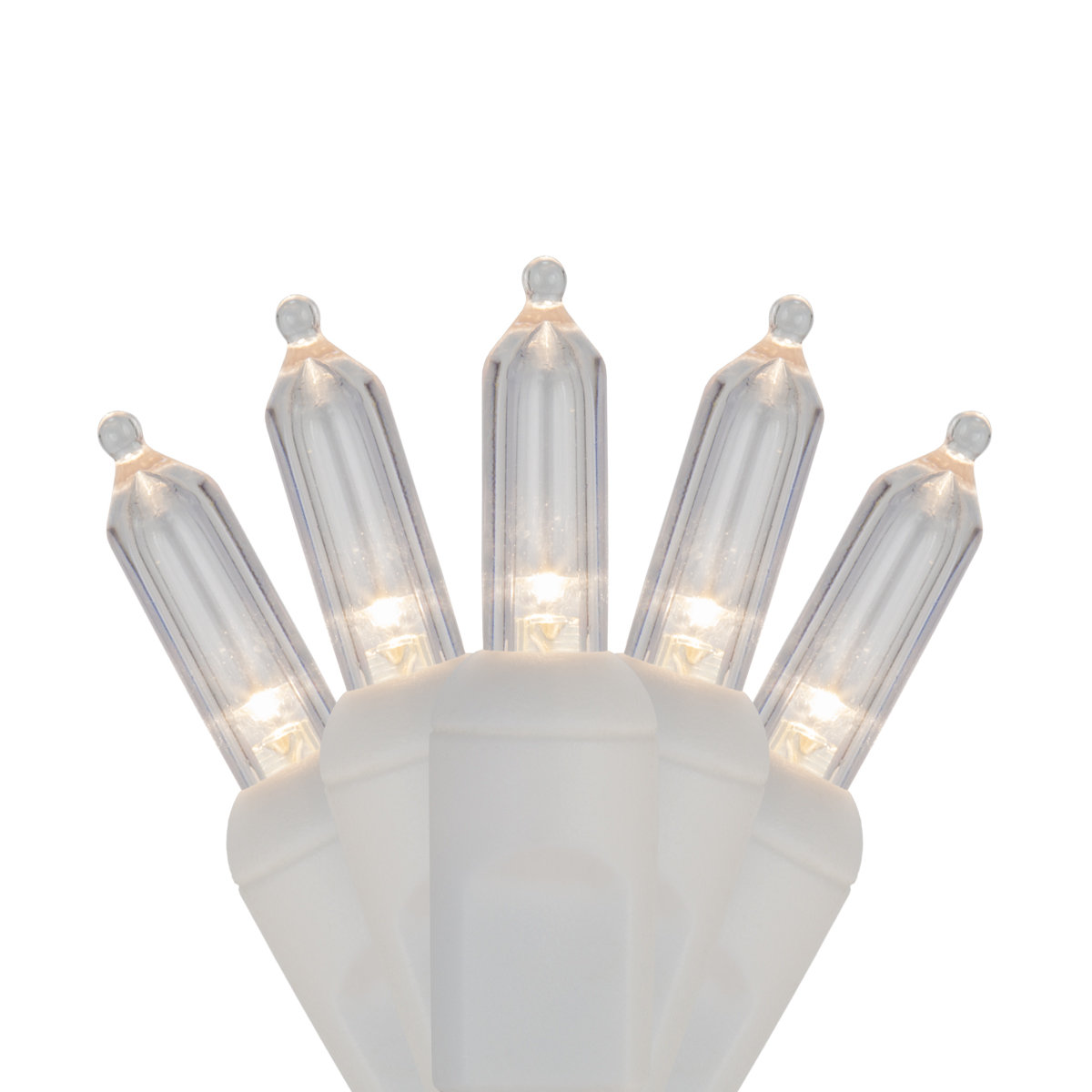 The Holiday Aisle® Steady 50 Light White Wire LED String Lights (End to ...