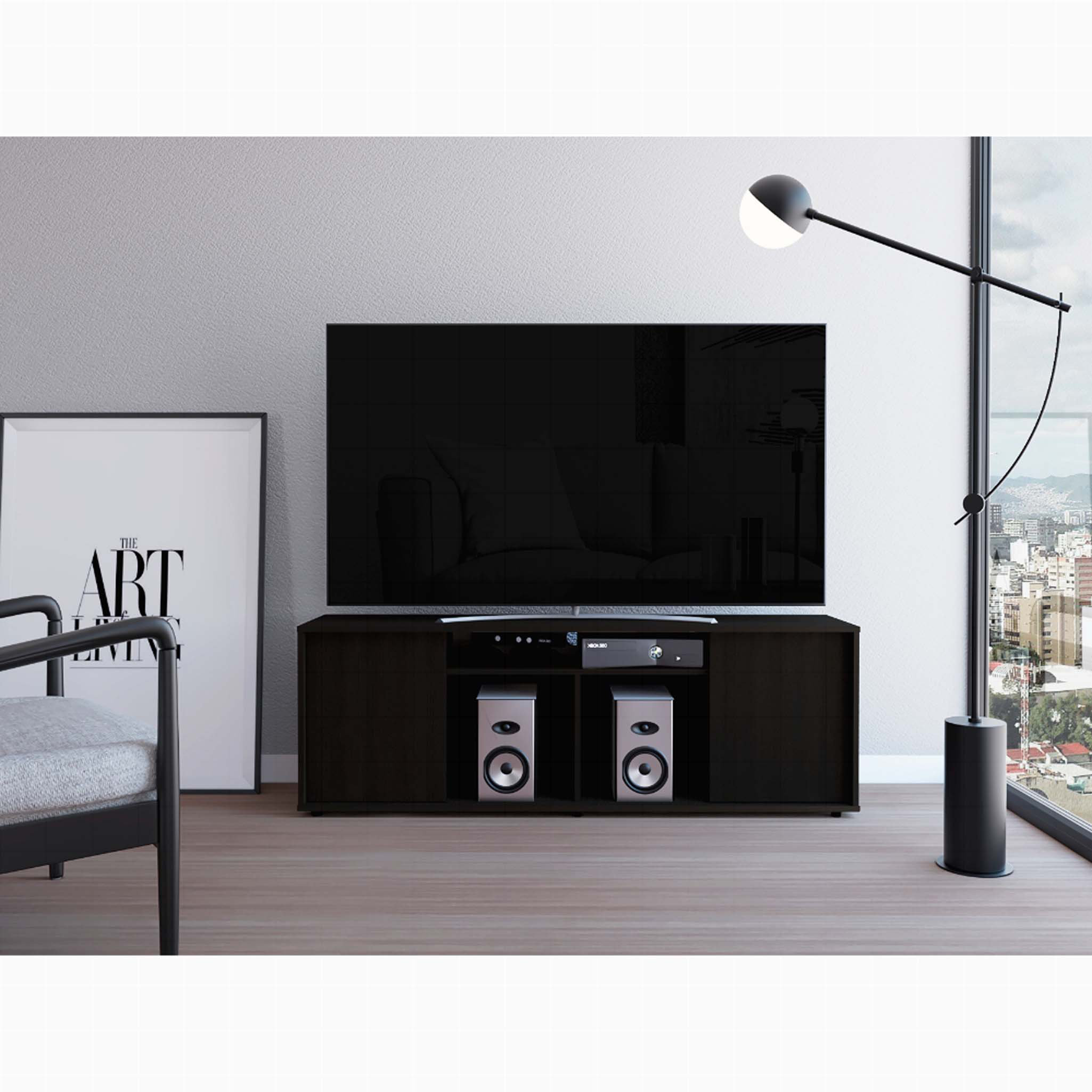 Ebern Designs Tv Stand for TV´s up 55", Two Cabinets With Single Door ...