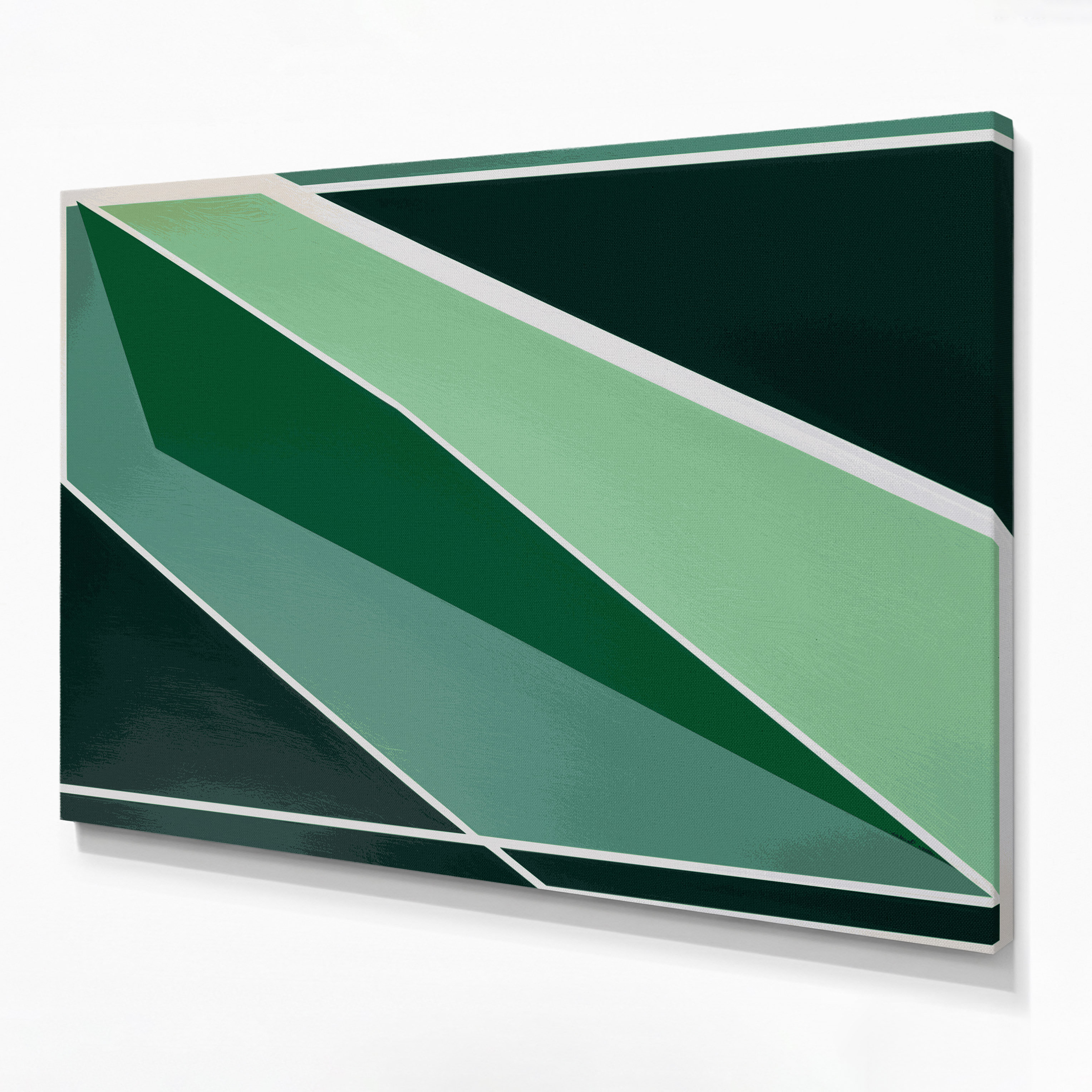 Brayden Studio® Hard Edge 36 Green Canvas Wall Art | Wayfair