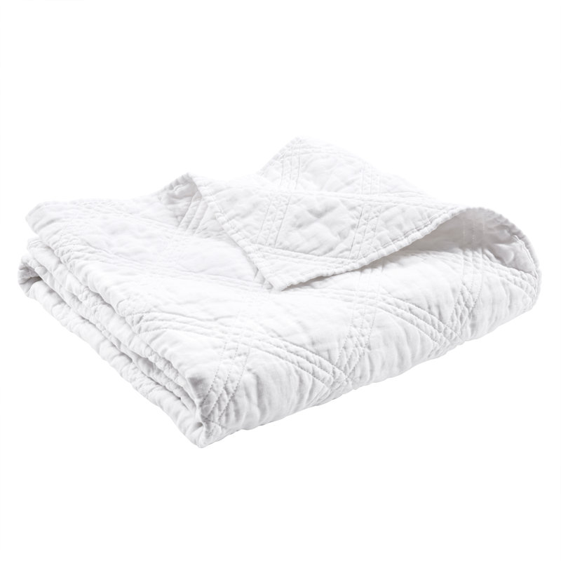 Levtex home Washed Linen White Quilted Throw | Wayfair