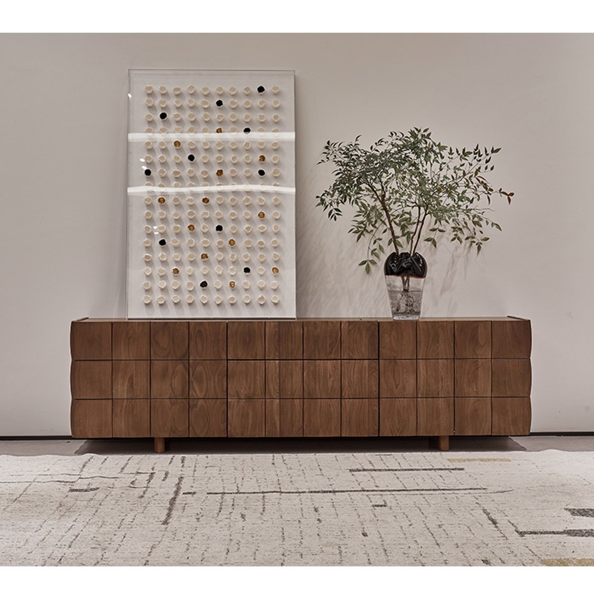 Dainty Table 82.68"W Brown Walnut Solid Wood TV Stand - Wayfair Canada