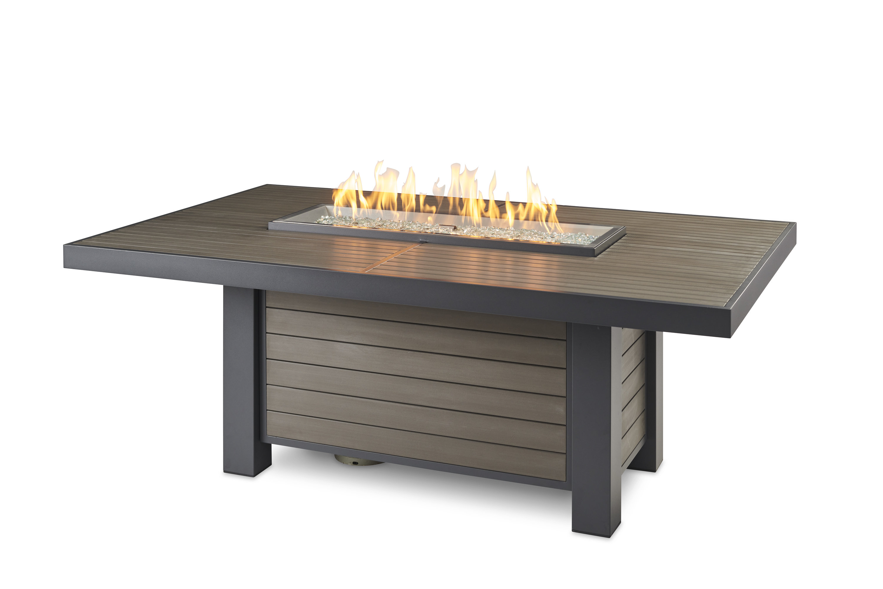 The Outdoor GreatRoom Company Brooks Linear Gas Fire Pit Table - Taupe ...