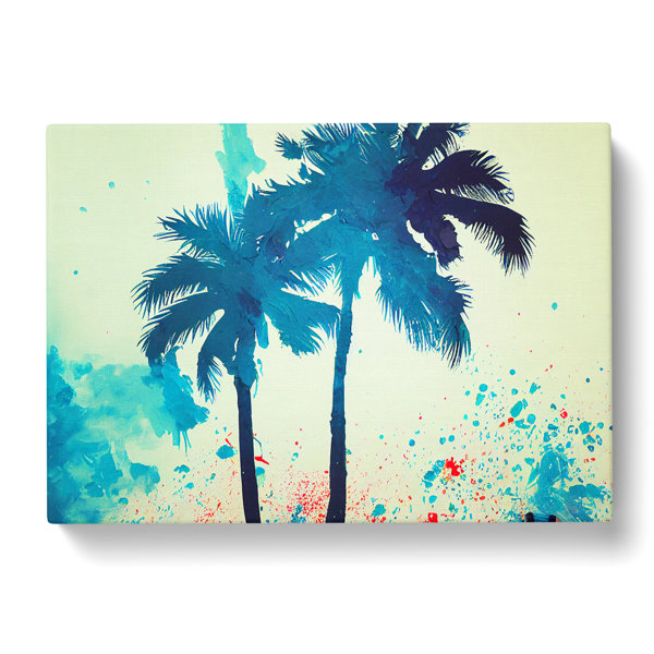 Bay Isle Home Palm Tree Splash Vol.5 Abstract - Wrapped Canvas Print ...
