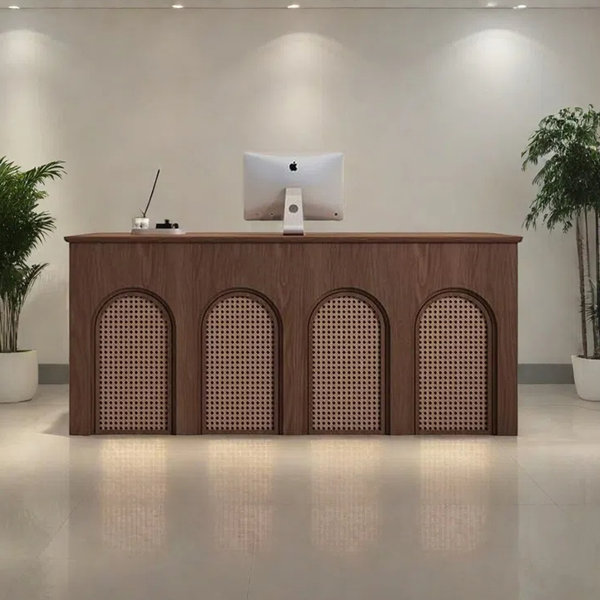Bayou Breeze Standing reception desk,Country Reception Desk | Wayfair