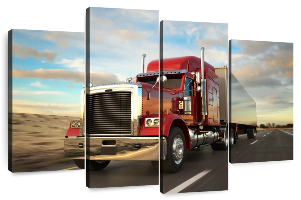 Ebern Designs Mehar Red Cargo Truck At Sunset - Wayfair Canada