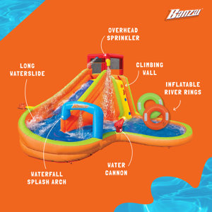 Banzai Lazy River Inflatable Outdoor Adventure Water Park Slide and ...