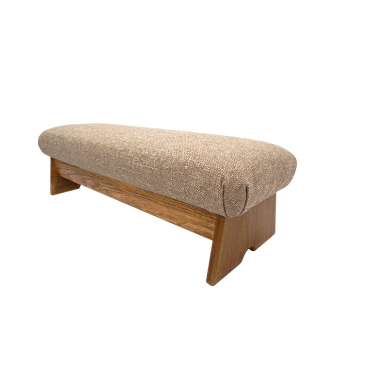 Loon Peak® Bedside Padded Foot Stool, 9” Tall, Maple Stain | Wayfair