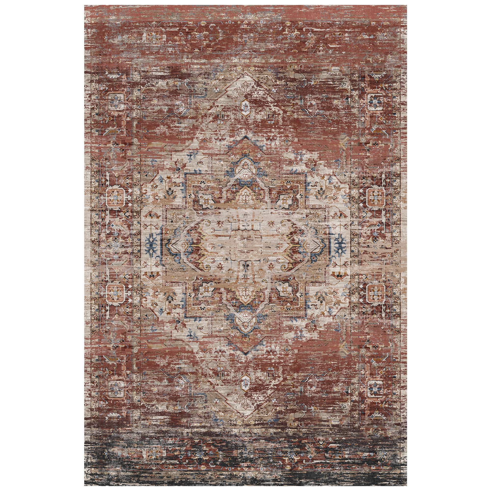 Bungalow Rose Bimlesh Rectangle Reddish brown Area Rug - Washable ...