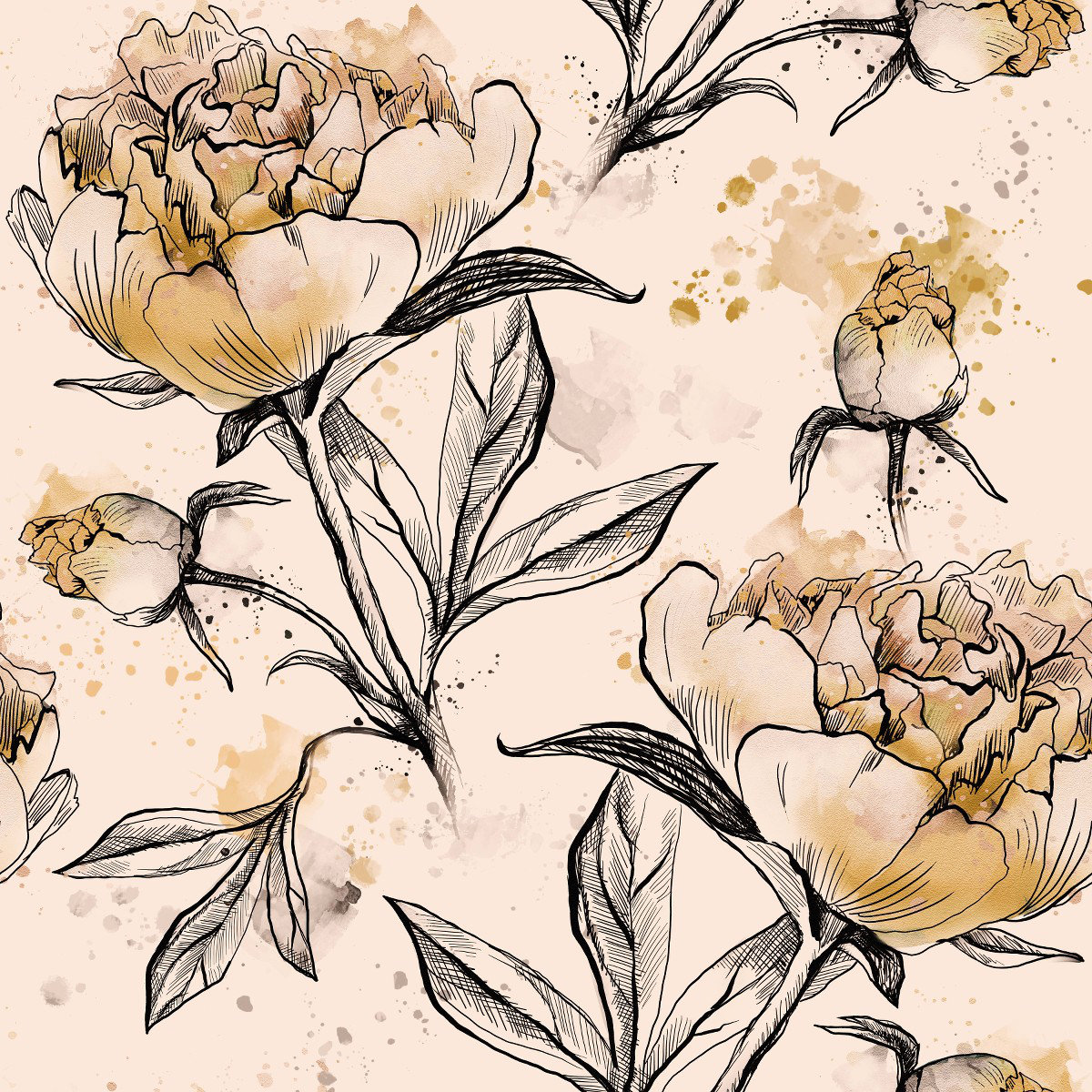 Red Barrel Studio® Hollie-Grace Peonies Wall Mural | Wayfair