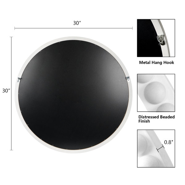 Dakota Fields Chelbe Wood Round Wall Mirror | Wayfair