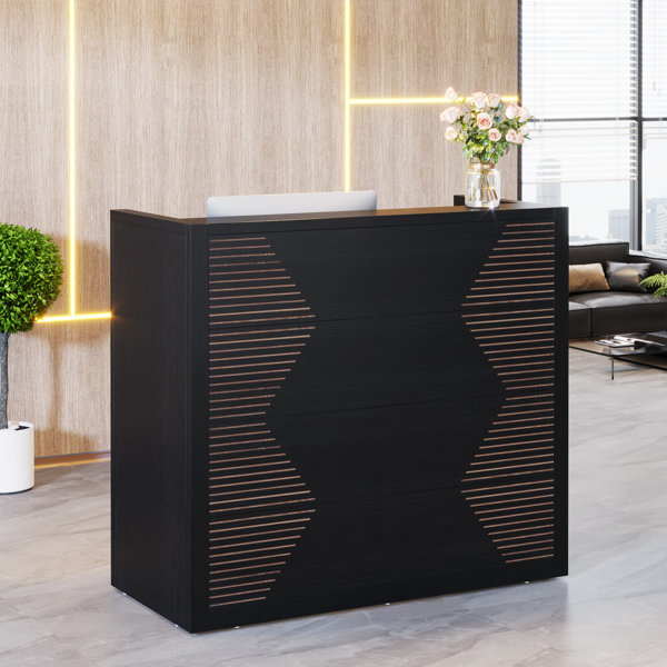 Wade Logan® Breiann Rectangular Manufactured Wood Reception Desk ...