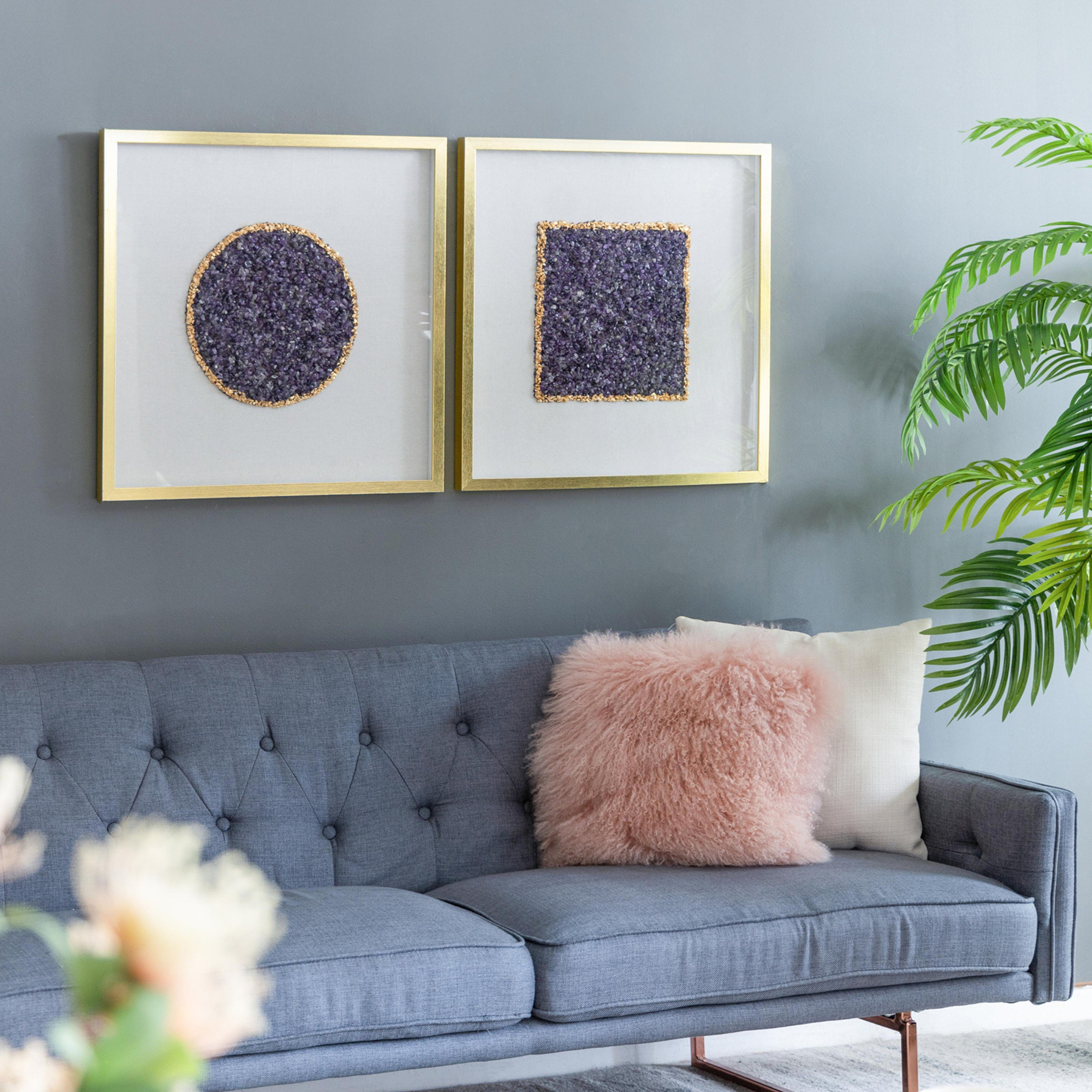 Everly Quinn Lillian Purple Crystal Shadow Boxes Wall Décor | Wayfair