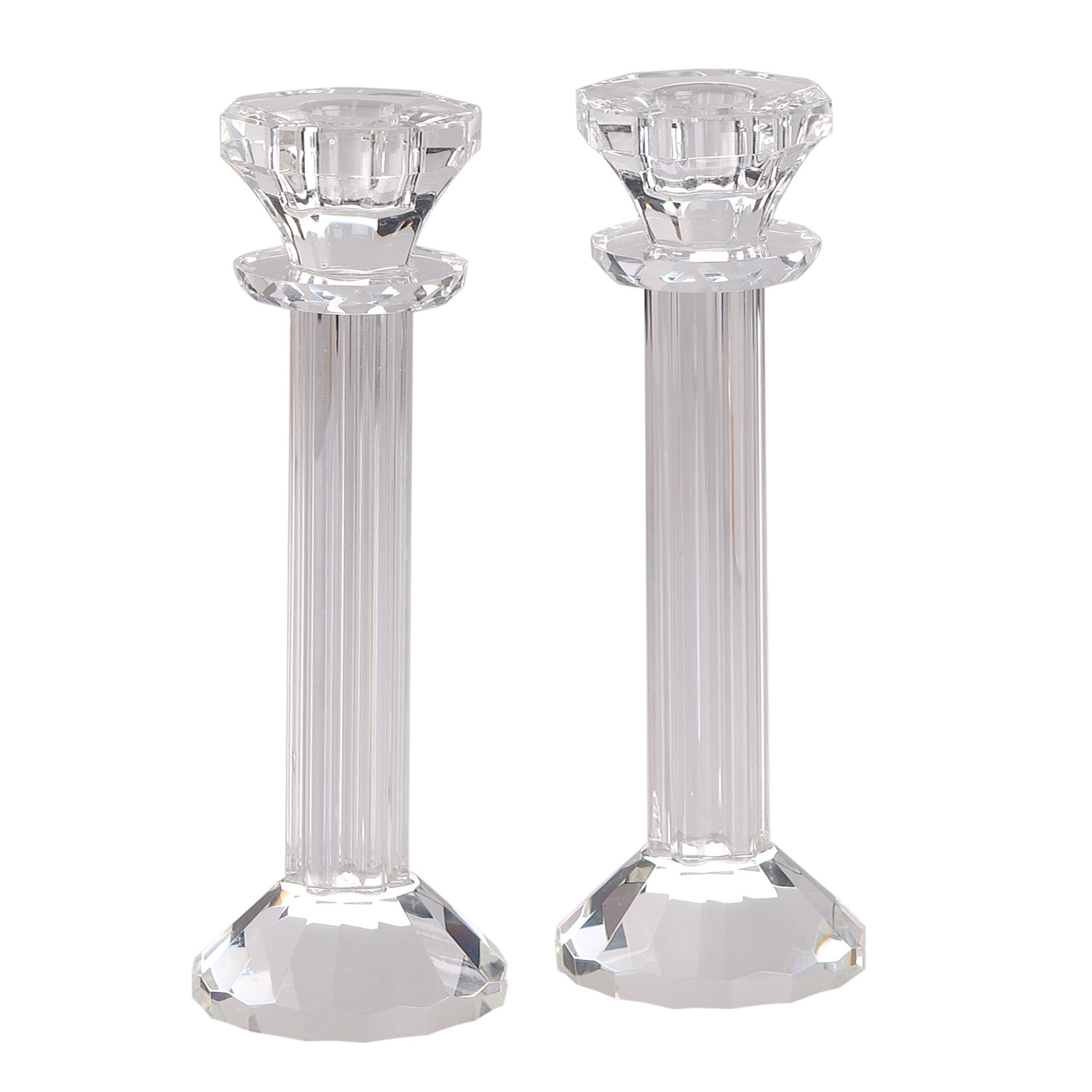 Israel Giftware Design Crystal and Glass Candlestick | Wayfair