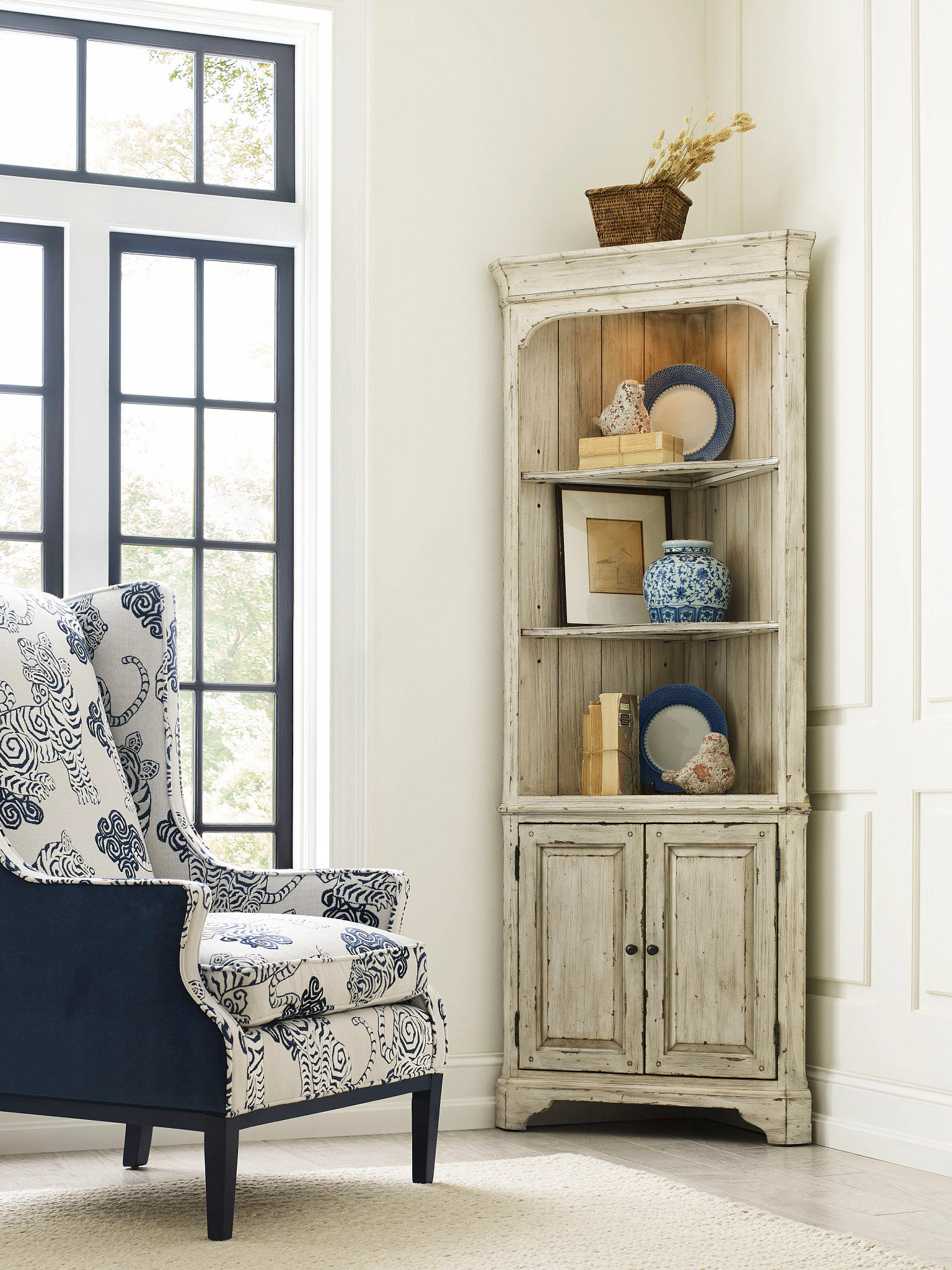 Rosalind Wheeler Andriy 80" H x 32" W Solid Wood Corner Bookcase ...