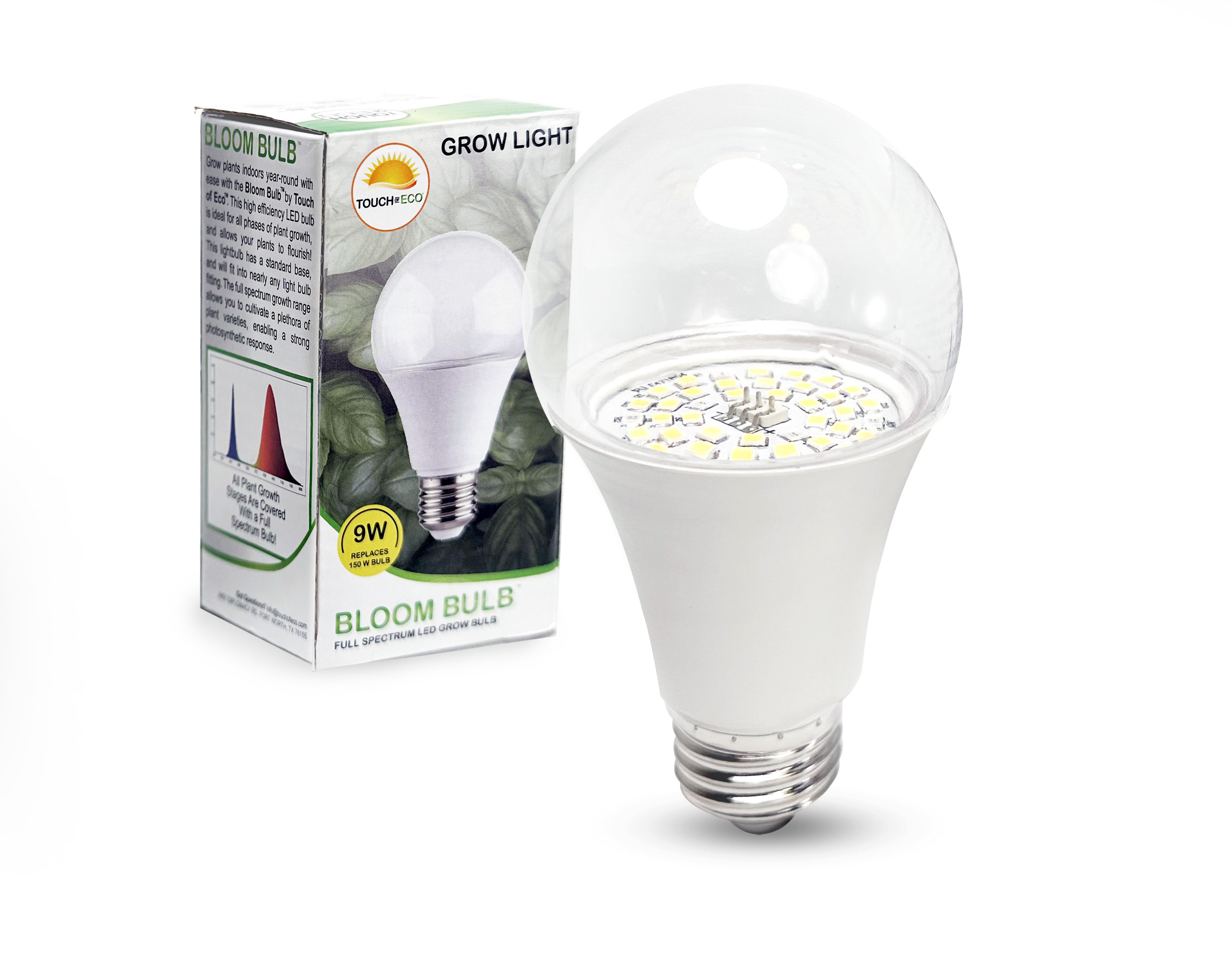 Touch of ECO Full Spectrum Led Grow Light Bulb For Indoor Plants ...