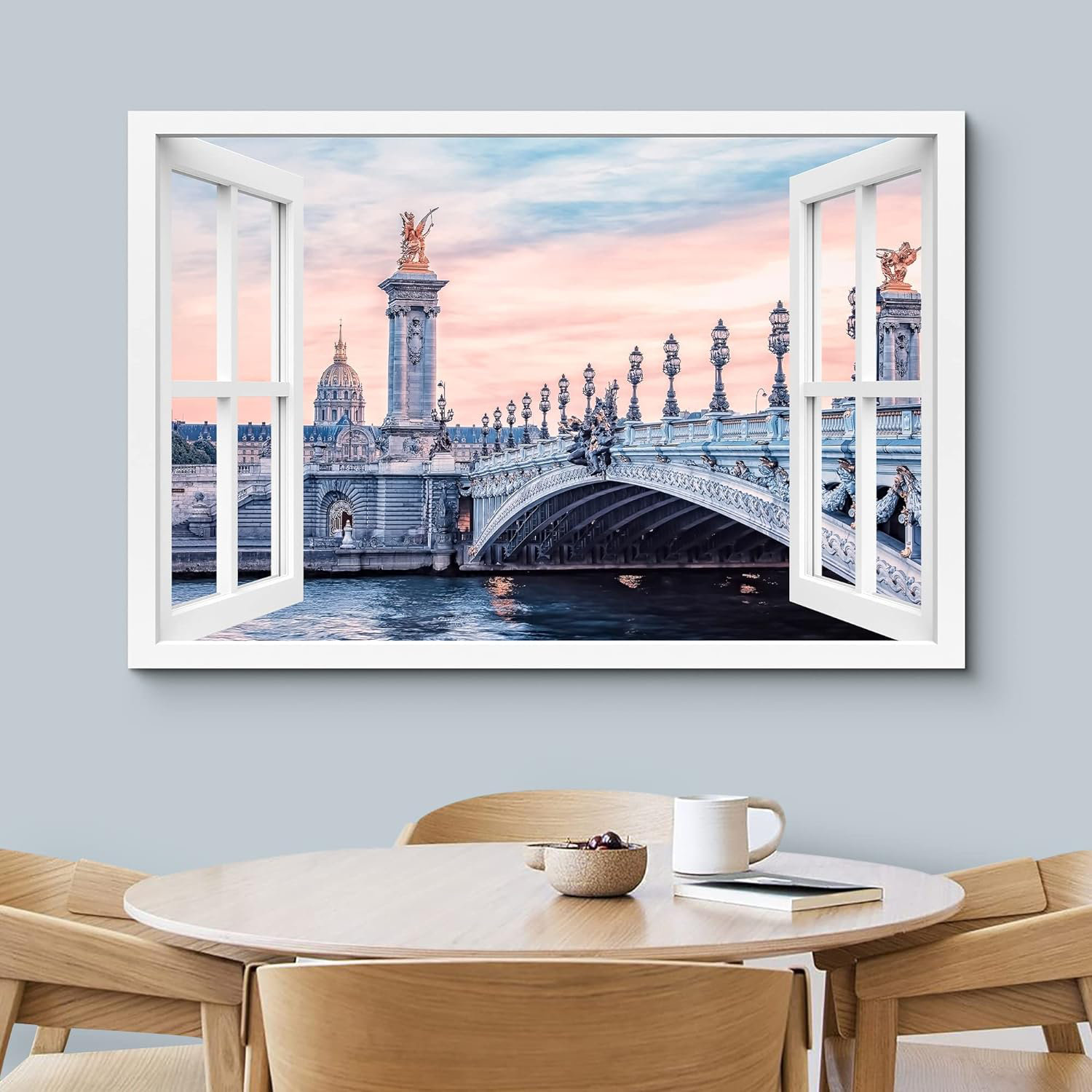 IDEA4WALL Window Scenery " Window View Pont Alexandre Seine River Paris ...