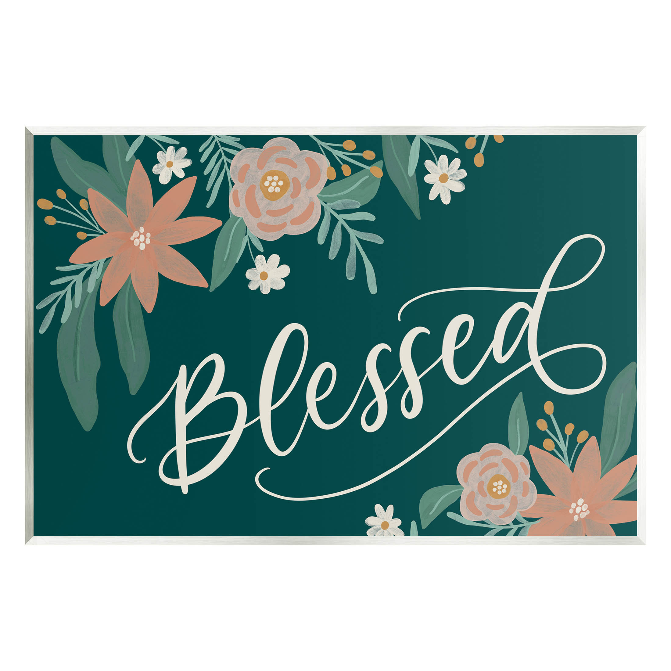 Stupell Industries Blessed Floral Green Blossoms Giclee Art By Amanda ...