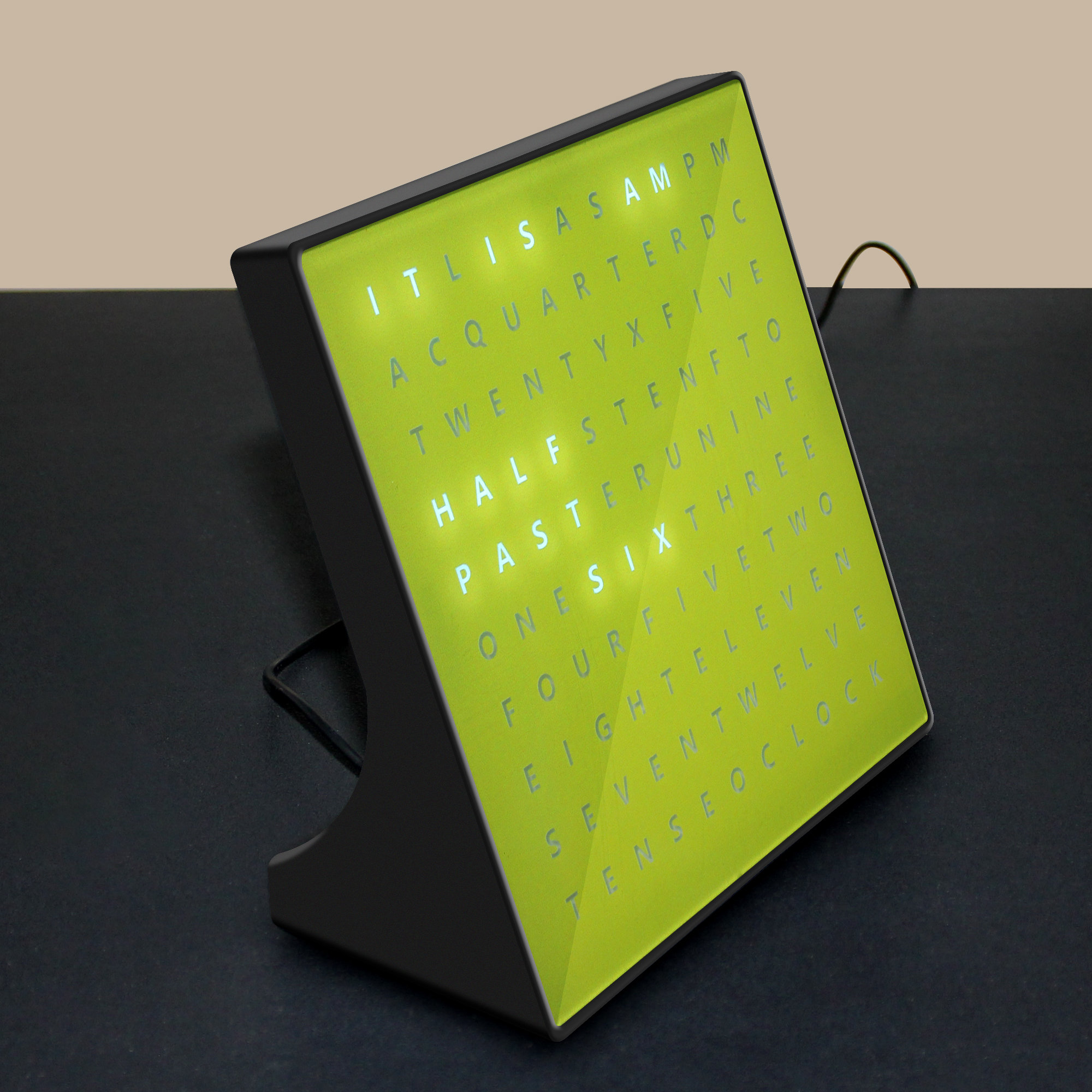 Brayden Studio® Electronic Word Clock With LED Light Display, USB Cord ...