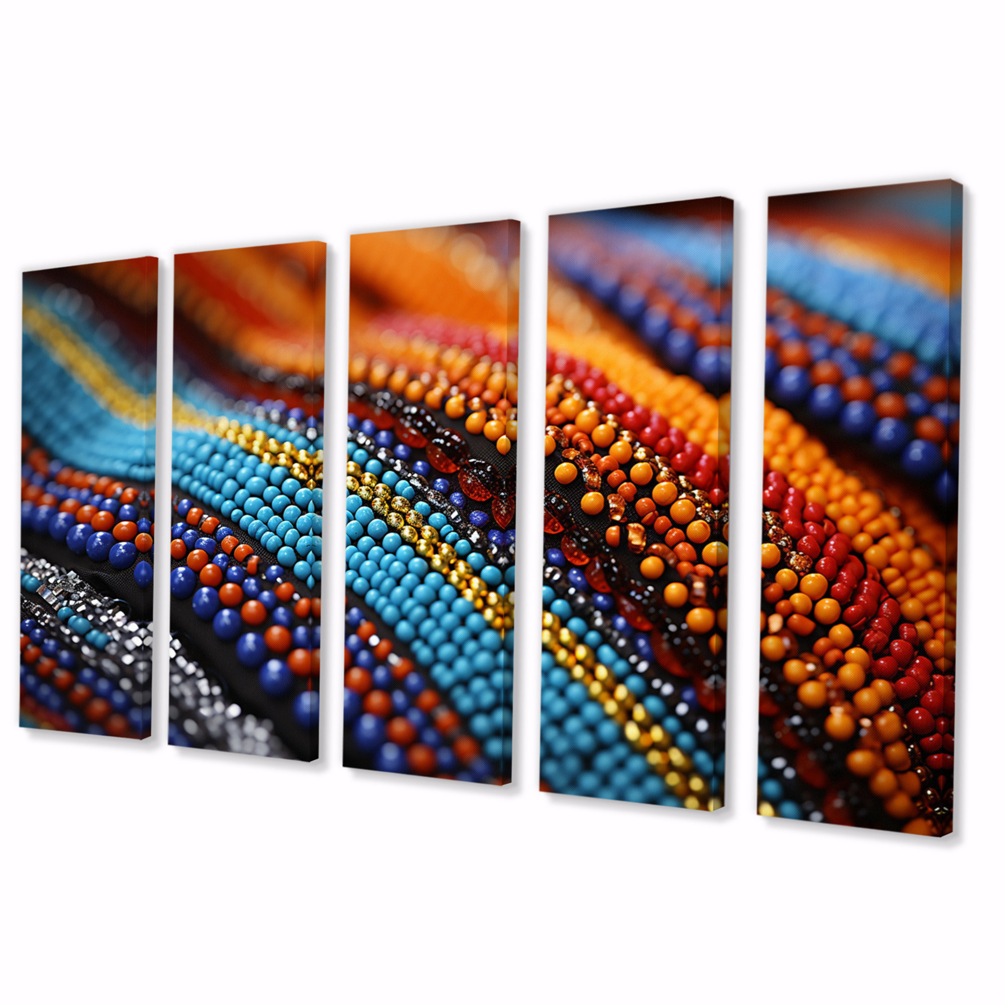 DesignArt African Tribes Samburu Beadwork I On Canvas 5 Pieces Set ...