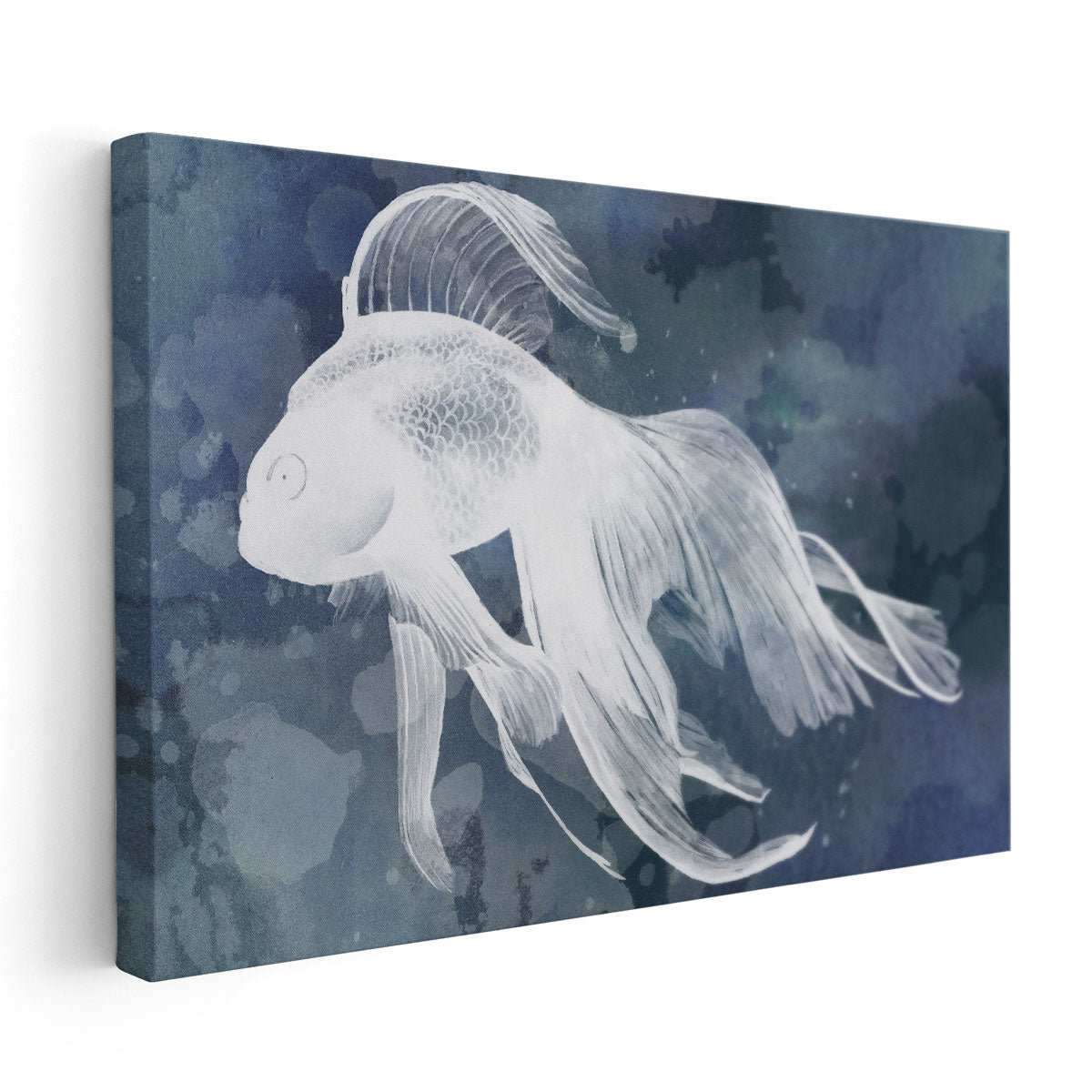 Bayou Breeze Indigo Fish I - Canvas Print Wall Art | Wayfair
