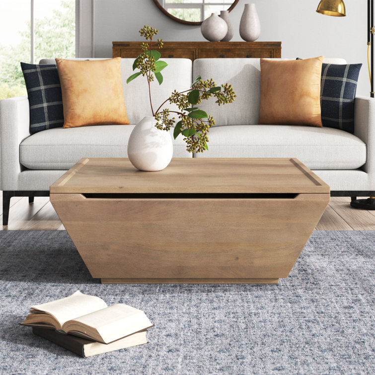 The Twillery Co.® Plainview Solid Wood Lift Top Coffee Table with ...