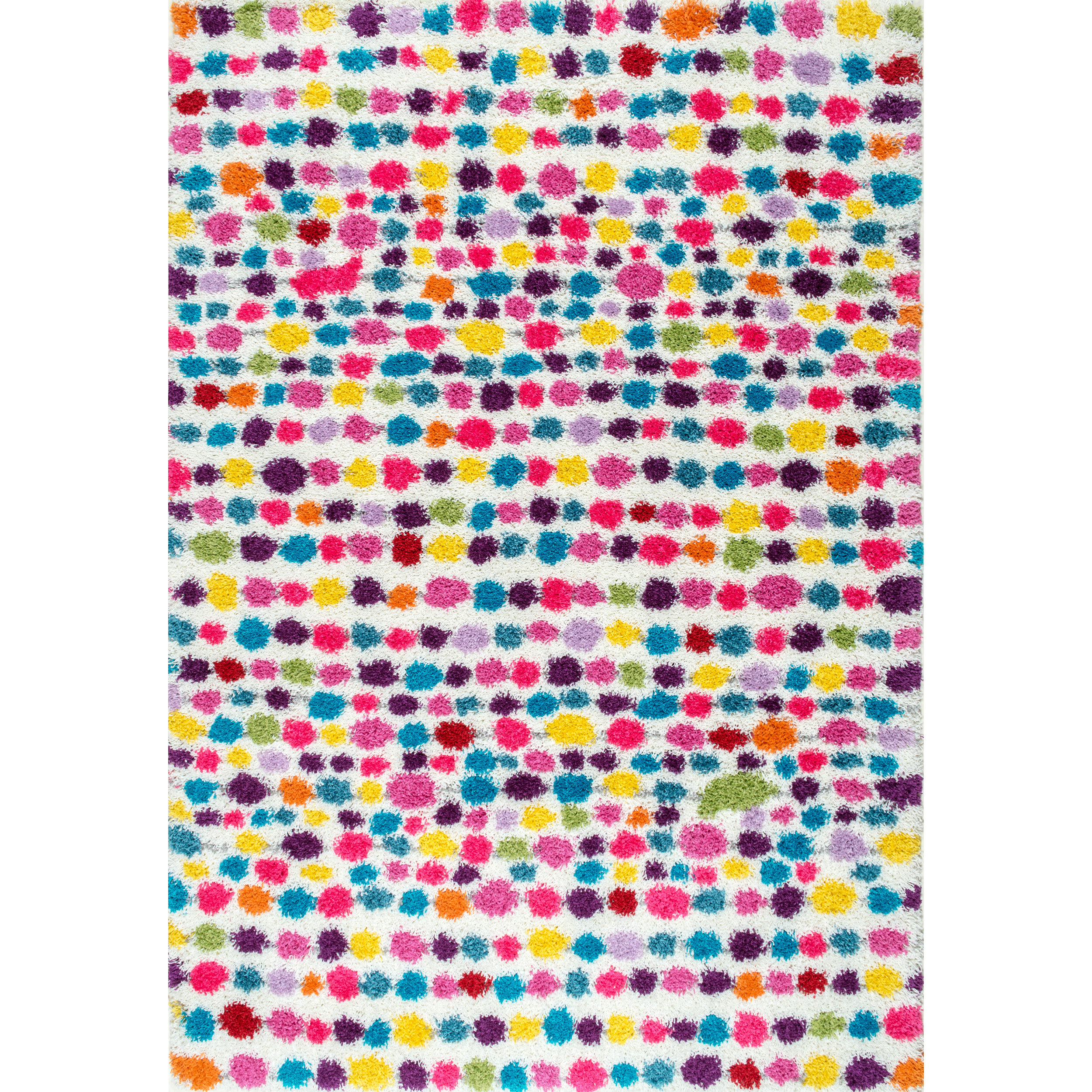 Harriet Bee Mira Dotted Striped Shag Multi Colored Area Rug & Reviews ...
