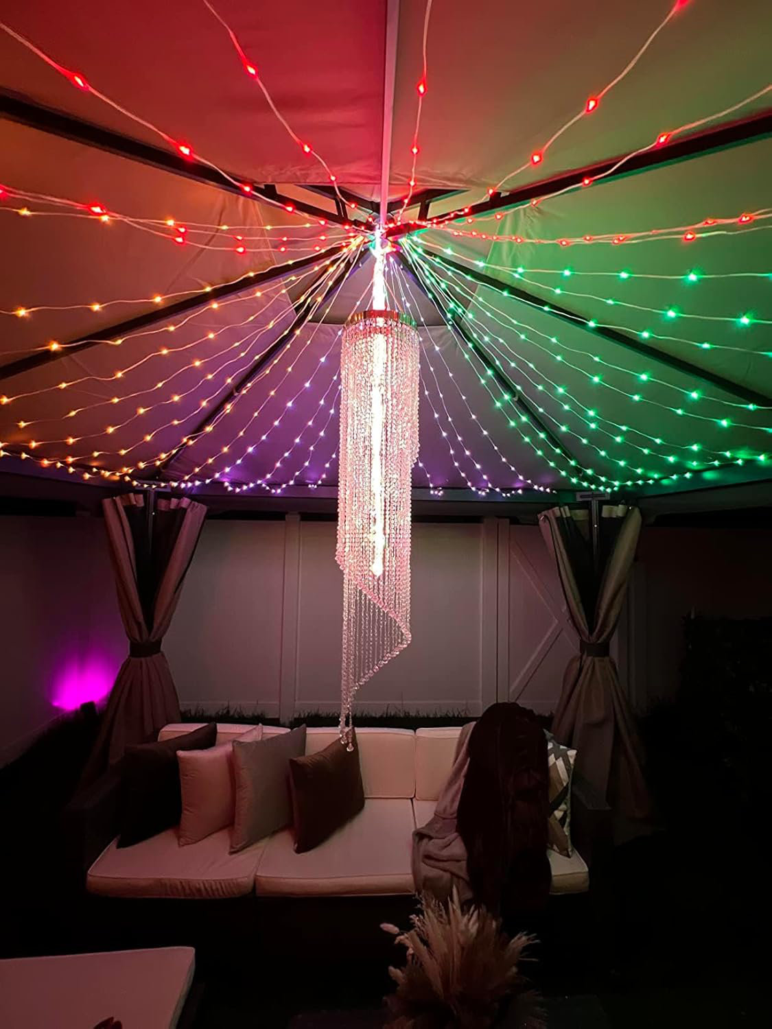 House of Hampton Iridescent Spiral Beaded Chandelier For Wedding ...