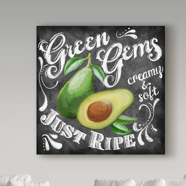Wrought Studio 'Chalkboard Avocado' Acrylic Painting Print on Wrapped ...