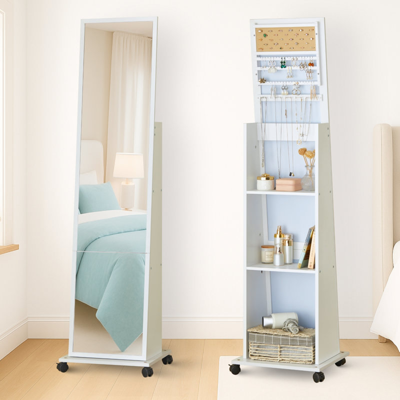 Ebern Designs Full Length Mirror With Storage - Wayfair Canada