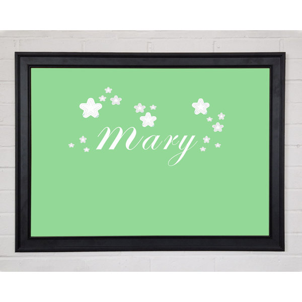 Happy Larry Girls Room Quote Your Name In Stars Green Framed Print ...
