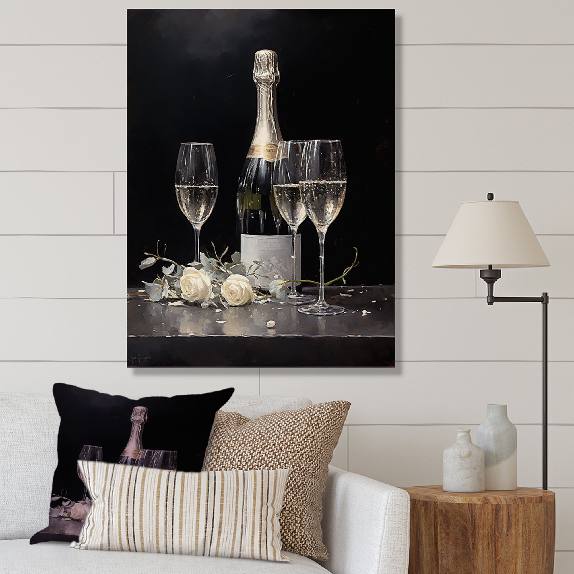 Design Art Cuves Sparkling Champagne Canvas I On Canvas Print | Wayfair