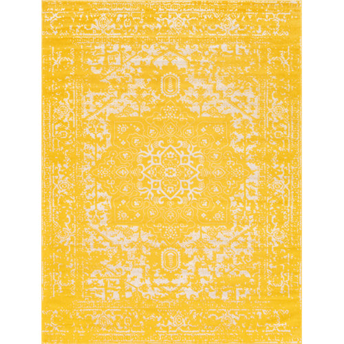 Bungalow Rose Reine Performance Yellow Rug & Reviews | Wayfair